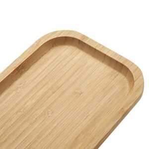 Bamboo Vanity Tray, Bathroom Counter Tray, Toilet Tank Tray, Bathroom Tray for Organizing and Home Decor, 9.8 x 5.5 x 0.8 inch