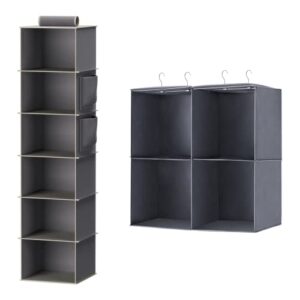 youdenova 6-shelf hanging closet organizers and storage & 4-section hanging closet organizer