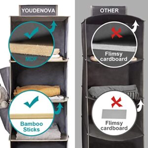 YOUDENOVA 6-Shelf Hanging Closet Organizers and Storage & 4-Section Hanging Closet Organizer