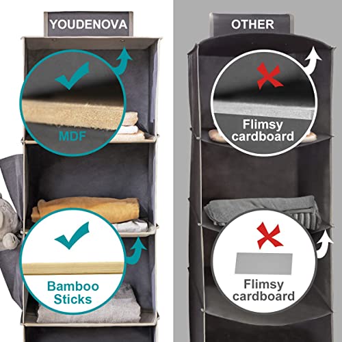 YOUDENOVA 6-Shelf Hanging Closet Organizers and Storage & 4-Section Hanging Closet Organizer