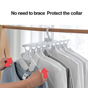 Peivob Collapsible Plastic Clothes Hangers, Hanger Closet Organizer and Storage,Space Saving Hangers with 8 Hangers(Pink)