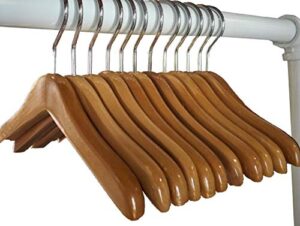 nahanco mini612 6" mini wooden hangers for dolls clothes, pet apparel or accessories, natural (pack of 12)