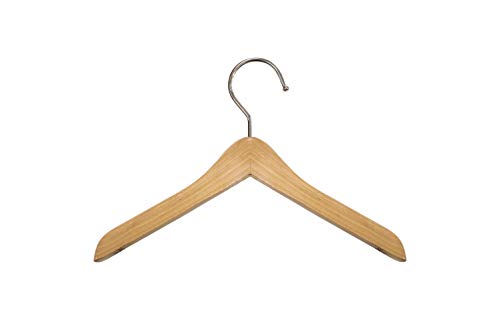 NAHANCO MINI612 6" Mini Wooden Hangers for Dolls Clothes, Pet Apparel or Accessories, Natural (Pack of 12)