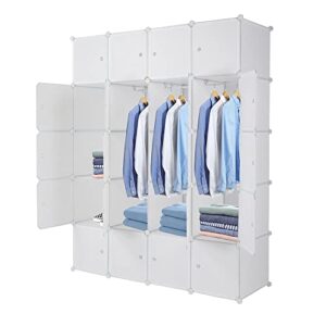 fopeas maximize space with modular cube organizer - stackable plastic closet organizers with hanging rod multifunctional storage cabinets and shelves