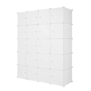 FOPEAS Maximize Space with Modular Cube Organizer - Stackable Plastic Closet Organizers with Hanging Rod Multifunctional Storage Cabinets and Shelves