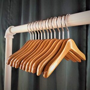 NAHANCO MINI812 8" Mini Wooden Hangers for Dolls Clothes, Pet Apparel or Accessories, Natural (Pack of 12)