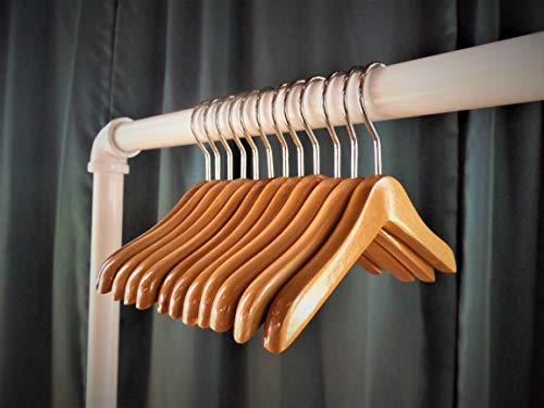 NAHANCO MINI812 8" Mini Wooden Hangers for Dolls Clothes, Pet Apparel or Accessories, Natural (Pack of 12)