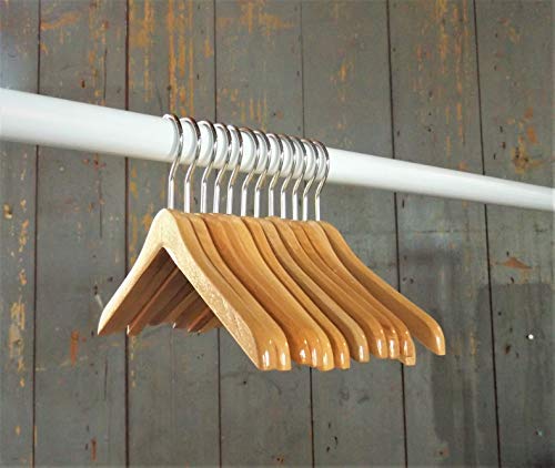 NAHANCO MINI812 8" Mini Wooden Hangers for Dolls Clothes, Pet Apparel or Accessories, Natural (Pack of 12)