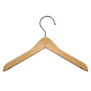 NAHANCO MINI812 8" Mini Wooden Hangers for Dolls Clothes, Pet Apparel or Accessories, Natural (Pack of 12)