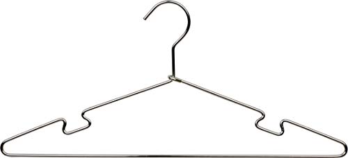 The Great American Hanger Company The American Company Slim Suit Notches, Box of 100 Thin and Strong Chrome Dress Shirt and Pants Metal Top Hanger