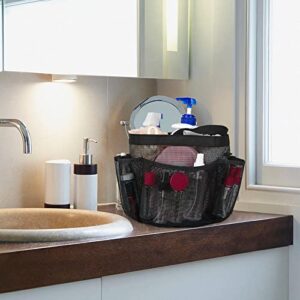 Quick Dry Mesh Shower Caddy, Hanging Shower Tote Bag Toiletry Bath Organizer Makeup Comestic Storage Bag Basket with 8 Storage Pockets for Home Gym Travel Dorm Bathroom Washing Bag Case with Handle