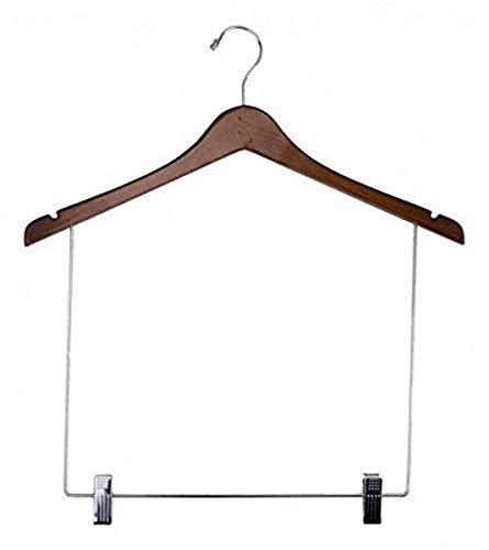 NAHANCO 100-17RC Wooden Display Hangers, Concave, 17", Walnut Finish (Pack of 12)