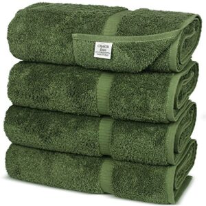 Chakir Turkish Linens Turkish Cotton Luxury Hotel & Spa Bath Towel, Bath Towel - Set of 4, Moss