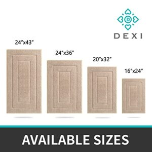 DEXI Bathroom Rug Mat, Extra Soft Absorbent Premium Bath Rug, Non-Slip Comfortable Bath Mat, Carpet for Tub, Shower, Bath Room, Machine Wash Dry, 16"x24", Beige