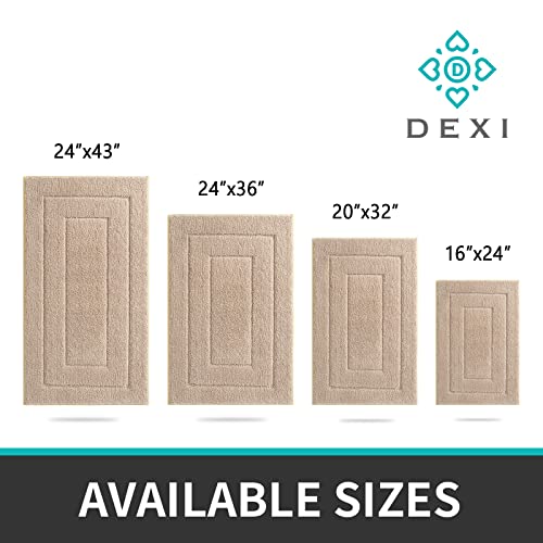 DEXI Bathroom Rug Mat, Extra Soft Absorbent Premium Bath Rug, Non-Slip Comfortable Bath Mat, Carpet for Tub, Shower, Bath Room, Machine Wash Dry, 16"x24", Beige