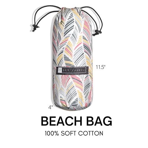 BAY LAUREL Turkish Beach Towel with Travel Bag 39 x 71 Quick Dry Sand Free Lightweight Large Oversized Beach Towel Turkish Towels Light Beach Towel Travel Towels