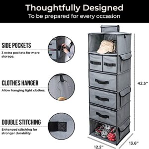 Haning Closet Organizer - Declutter Your Dresser & Wardrobe with This Sturdy, Multi-Compartment Storage Solution - Keep Your Clothes Fresh & Accessible