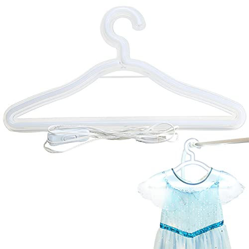 Neon Light Coat Clothing Hanger - USB Powered Clothes Hanger Stand,Convenient to Use with Switch, Practical Clothes Organizer Hanger, Romantic Decoration for Bedroom, Shop, Home Germplasm