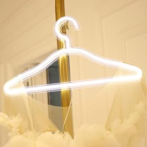 Neon Light Coat Clothing Hanger - USB Powered Clothes Hanger Stand,Convenient to Use with Switch, Practical Clothes Organizer Hanger, Romantic Decoration for Bedroom, Shop, Home Germplasm