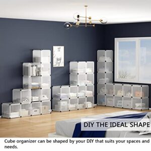 Aeitc 16 Storage Cubes -14’’x14’’ Cube, More Sturdy (add Wire Panel), DIY Clothes Organizer, Craft Cube Storage with Doors, Bookshelf Units, Toy Storage Cabinets