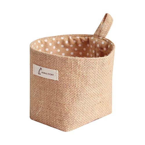 Cabilock Fashion Cotton and Linen Wall Mounted Storage Bag Hanging Bag Over The Door Sundries Organizer for Bedroom Living Room Bathroom (Random Pattern)