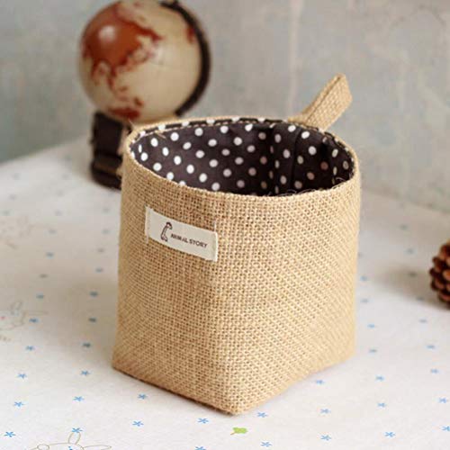 Cabilock Fashion Cotton and Linen Wall Mounted Storage Bag Hanging Bag Over The Door Sundries Organizer for Bedroom Living Room Bathroom (Random Pattern)