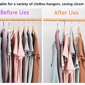 HUAFEI 60 Pcs Clothes Hanger Connector Hooks, Closet Hanger Plastic Hanger Hooks for Closet Space Savers and Family or Clothing Shop Organizer Closets, Pink, 2.16 x 0.79 x 1.2 inches