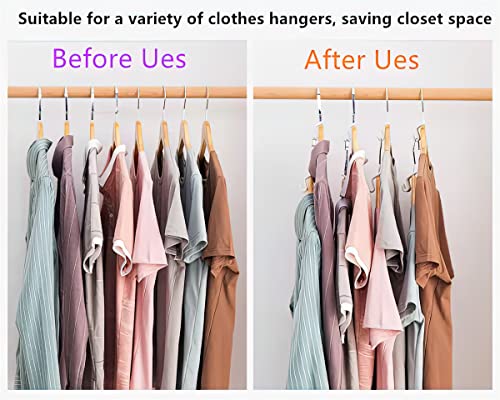 HUAFEI 60 Pcs Clothes Hanger Connector Hooks, Closet Hanger Plastic Hanger Hooks for Closet Space Savers and Family or Clothing Shop Organizer Closets, Pink, 2.16 x 0.79 x 1.2 inches