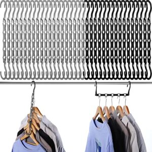 tatuo 60 pcs space saving hangers closet organizers and storage magic clothes hangers sturdy multiple cascading hangers with 5 holes for heavy clothes college dorm room closet organization