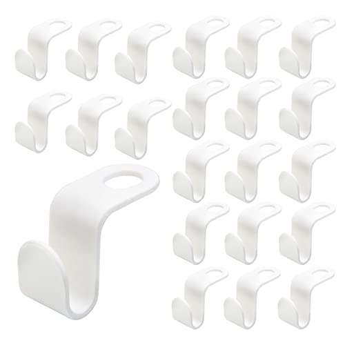 40 PCS Clothes Hanger Connector Hooks, Catcan Plastic Cascading Hangers Space Saving Clothes Hangers for Cabinets Heavy Duty Clothes Closet (White)