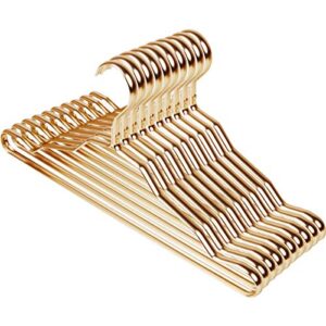 creation core pack of 10 stylish aluminum metal coat suit clothes hangers(golden)