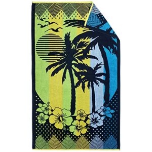 Kaufman - Assorted Premium Velour Oversized Double Jacquard Reversible 750 GSM Beach, Pool Towel, Plush, 40in x 70in, Luxurious 100% Cotton (3-Pack Assorted)