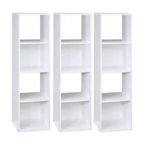 ClosetMaid Home Stackable 4-Cube Cubeicals Organizer Storage for Closet or Bedroom Clothing and Household Items, White (3 Pack)