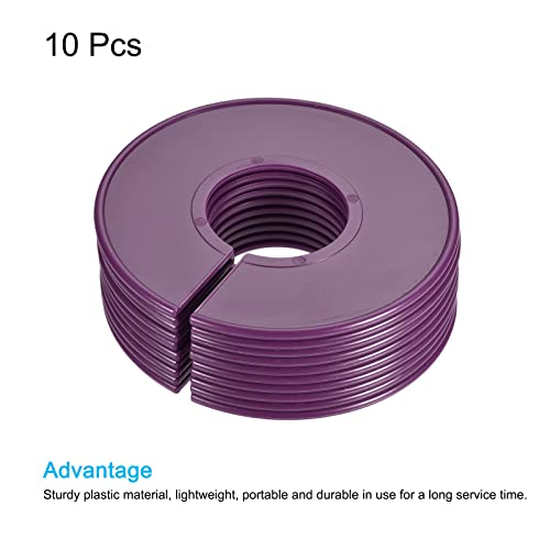 PATIKIL Clothes Dividers 10 Pack Blank Clothing Rack Size Sorting Reusable Wardrobe Round Hanger Separator, Purple