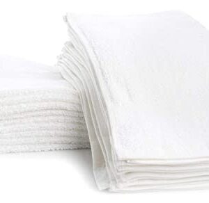 Simpli-Magic 79428 Cotton Washcloths, Pack of 100, 12” x 12”, White