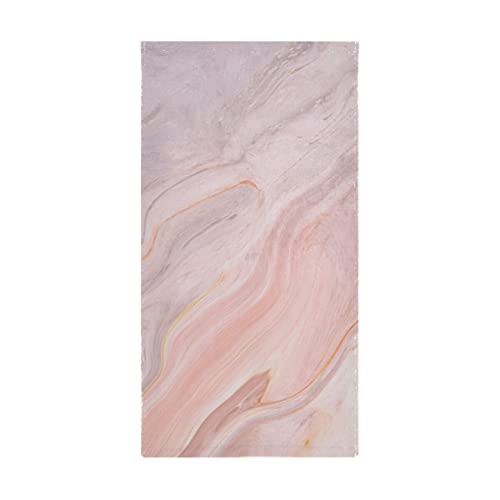 Marble Towels Set of 2 Rose Gold Pink Gray Decorative Hand Bath Towel Super Soft for Bathroom Kitchen Accessories Hotel Gym Spa Valentines Mothers Day Wedding Gifts