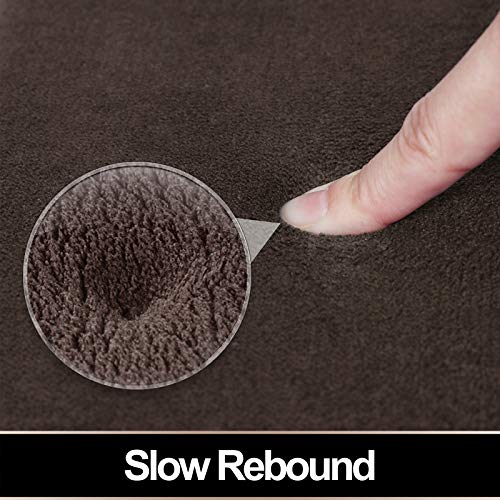 ITSOFT Memory Foam Bath Mat Non Slip Absorbent Super Cozy Velvet Bathroom Rug Carpet, Machine Washable, 24 x 16 Inches Chocolate Brown