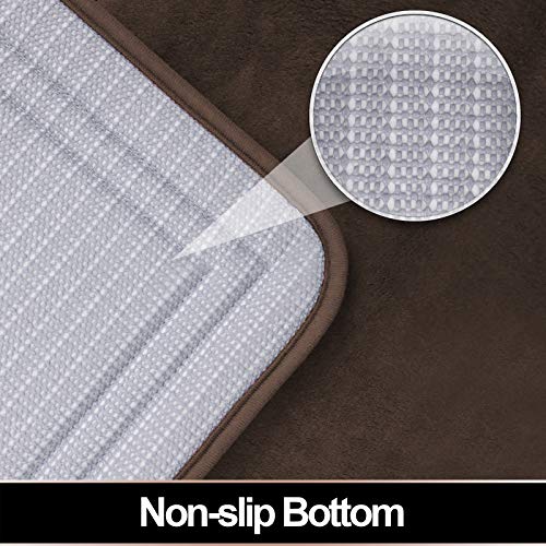 ITSOFT Memory Foam Bath Mat Non Slip Absorbent Super Cozy Velvet Bathroom Rug Carpet, Machine Washable, 24 x 16 Inches Chocolate Brown