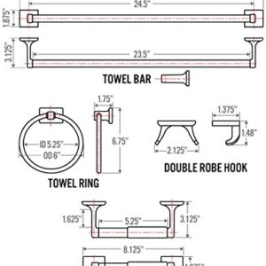 Randall Series 4-Piece Bath Accessories Set, Brushed Nickel