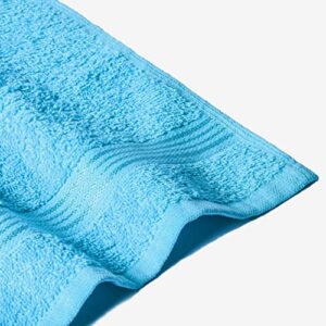 BELIZZI HOME Ultra Soft Cotton Washcloths, Contains 24 Piece Face Cloths 12x12 inch, Ideal for Everyday use Face Towels, Compact & Lightweight Multi Purpose Washcloths - Turquoise Blue