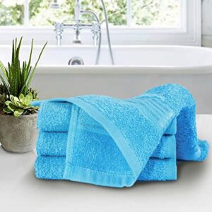 BELIZZI HOME Ultra Soft Cotton Washcloths, Contains 24 Piece Face Cloths 12x12 inch, Ideal for Everyday use Face Towels, Compact & Lightweight Multi Purpose Washcloths - Turquoise Blue