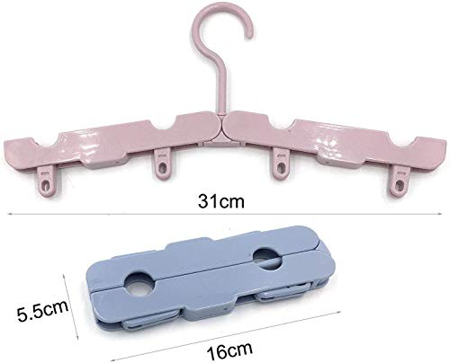 CHMHY 4 Pcs Portable Folding Travel Hangers,Outdoor Hangers, Travel Accessories Foldable Clothes Drying Rack for Travel,Folding Coat Hanger