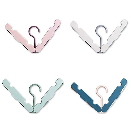 CHMHY 4 Pcs Portable Folding Travel Hangers,Outdoor Hangers, Travel Accessories Foldable Clothes Drying Rack for Travel,Folding Coat Hanger