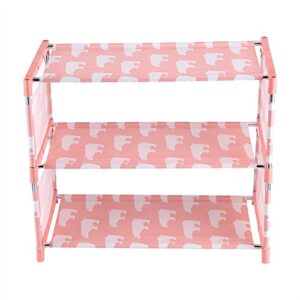 fdit 3 tier stackable shoe shelves portable shoe tower closet rack storage cabinet boot organizer shoe stand for slippers sneakers high heels(pink)