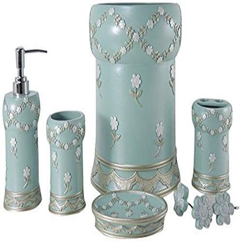 Daniel's Bath & Byound Aqua Maya 5-Piece-Bathroom-Accessory-Set, 5 l