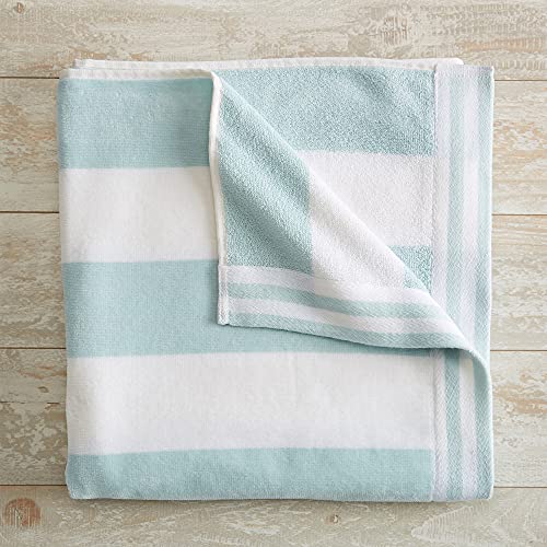 Great Bay Home Large Beach Towel Set of 4 - Soft Cabana Striped Beach Towels for Adults and Velour Pool Towels 100% Cotton - Lightweight Quick Dry Beach Towel Pack - Beach Towel for Travel