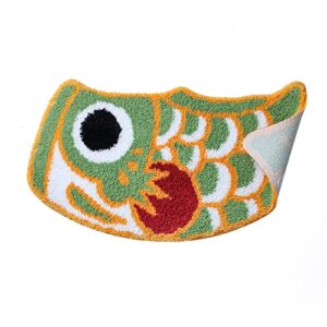 Feblilac Green Fish Koi Bathroom Rug, Japanese Style Bath Rug, Fun Washable Bathroom Mat, Microfiber Bath Mats for Bathroom Living Room Fast Dry