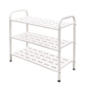 3 tiers metal shoe rack shoe shelf storage organizer, show storage rack, garage shelving, vertical shoe stand stackable boot, small free-standing shoe racks for entryway, hallway, living room, closet