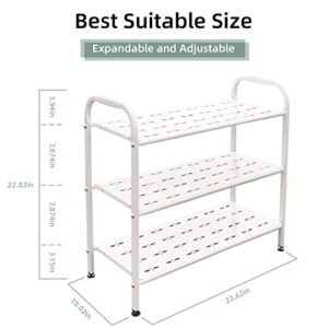 3 Tiers Metal Shoe Rack Shoe Shelf Storage Organizer, Show Storage Rack, Garage Shelving, Vertical Shoe Stand Stackable Boot, Small Free-Standing Shoe Racks for Entryway, Hallway, Living Room, Closet