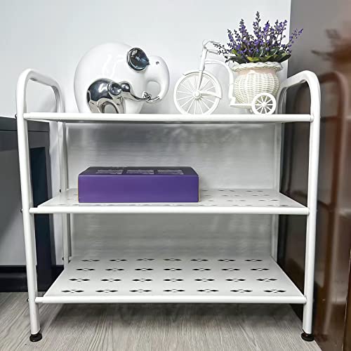 3 Tiers Metal Shoe Rack Shoe Shelf Storage Organizer, Show Storage Rack, Garage Shelving, Vertical Shoe Stand Stackable Boot, Small Free-Standing Shoe Racks for Entryway, Hallway, Living Room, Closet